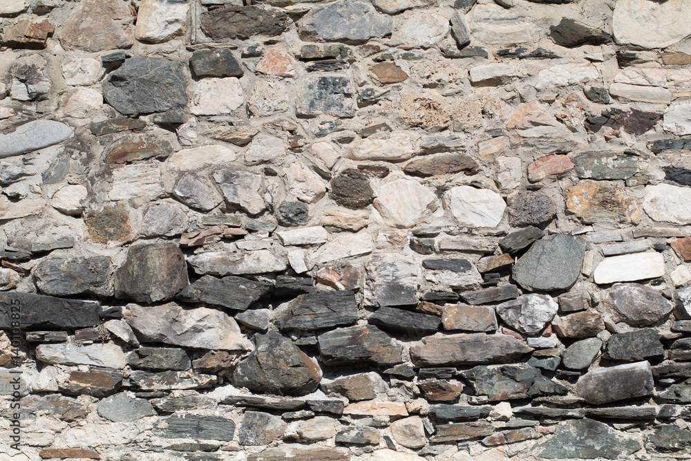 Ancient antique stone wall of medieval monastery or fortress. vintage ...