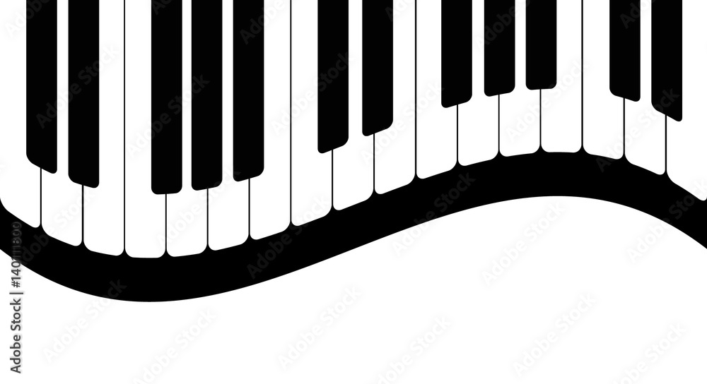 Black and White Piano Keys. Vector Illustration Stock Vector | Adobe Stock