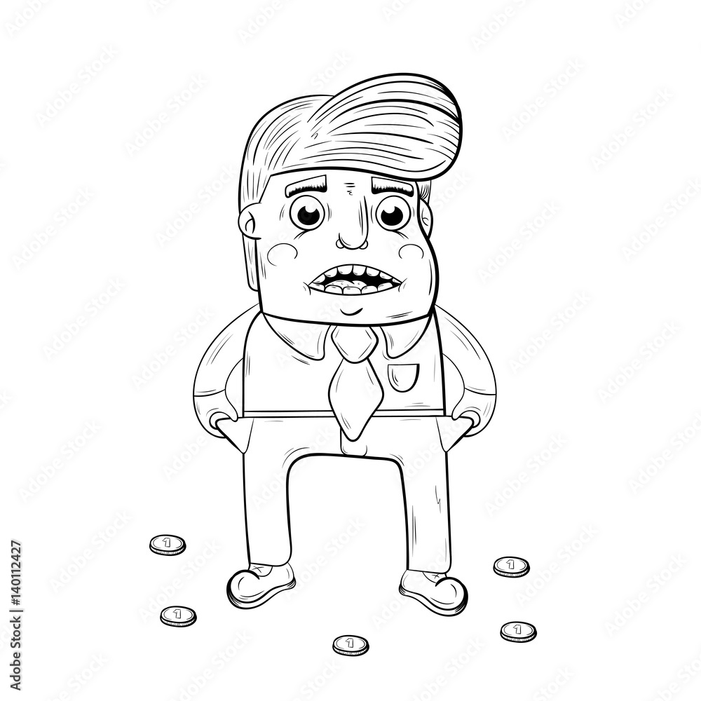 broke businessman showing empty pockets. Stock Vector | Adobe Stock