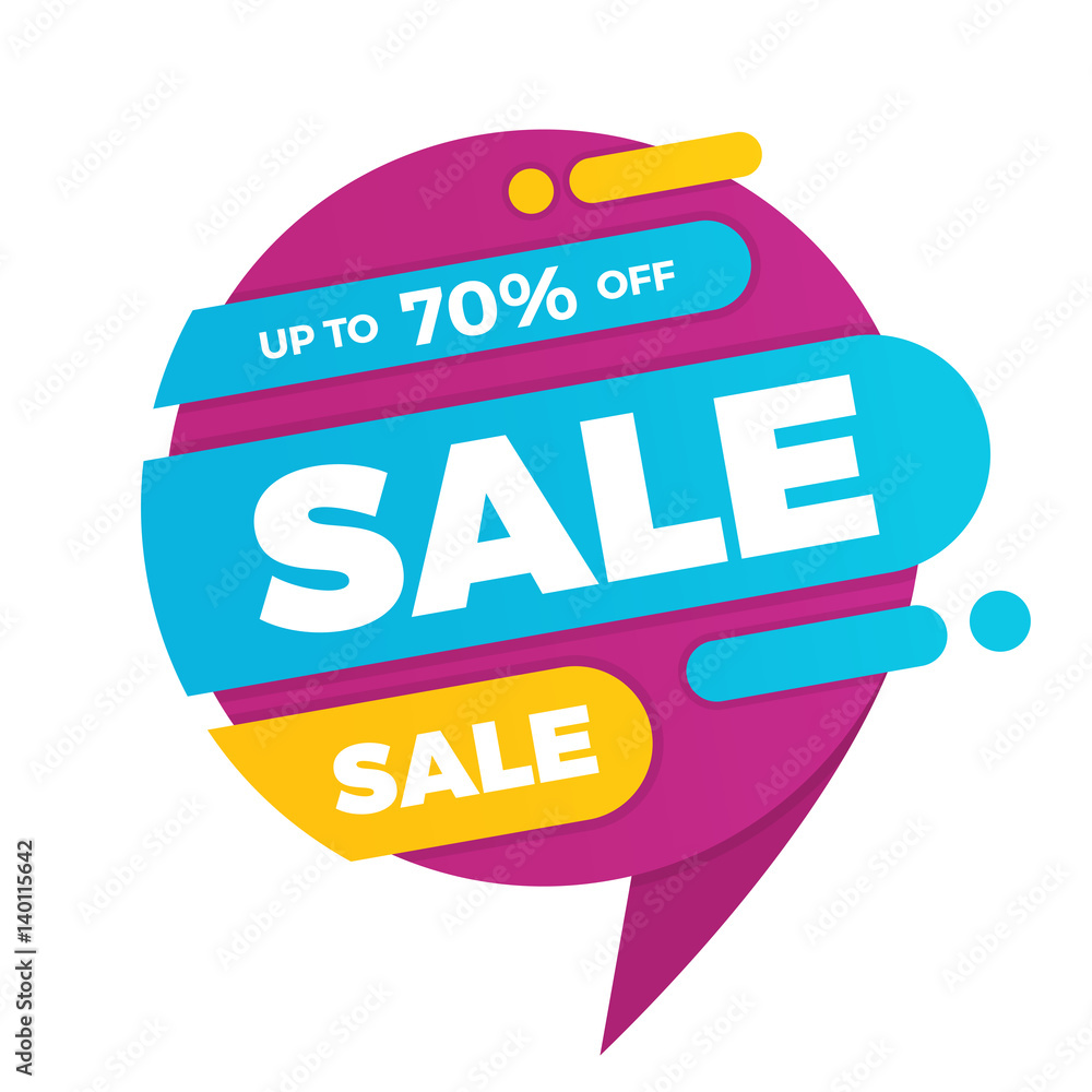 Colorful speech bubble sale design banner price tag sticker badge ...