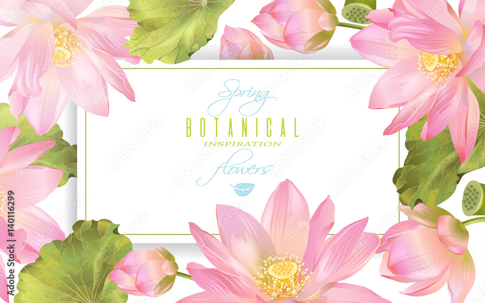 Lotus flower banner Stock Vector | Adobe Stock
