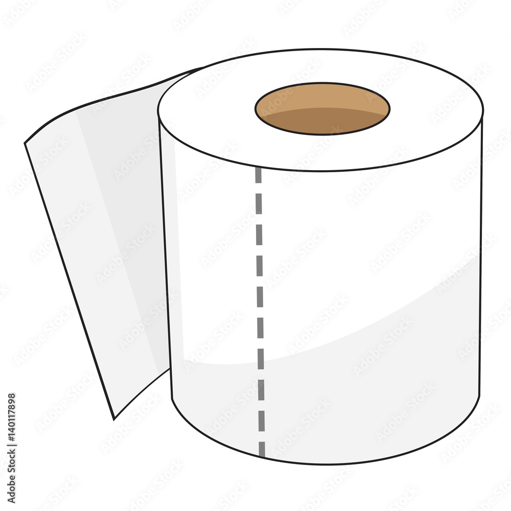 Isolated Cartoon Toilet Paper Roll Stock Vector | Adobe Stock