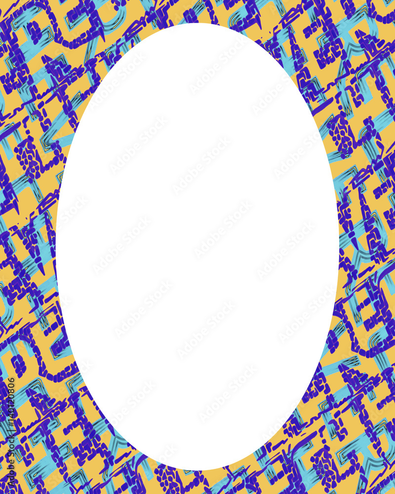 Circle Frame Background with Graphic Borders Stock Illustration | Adobe ...