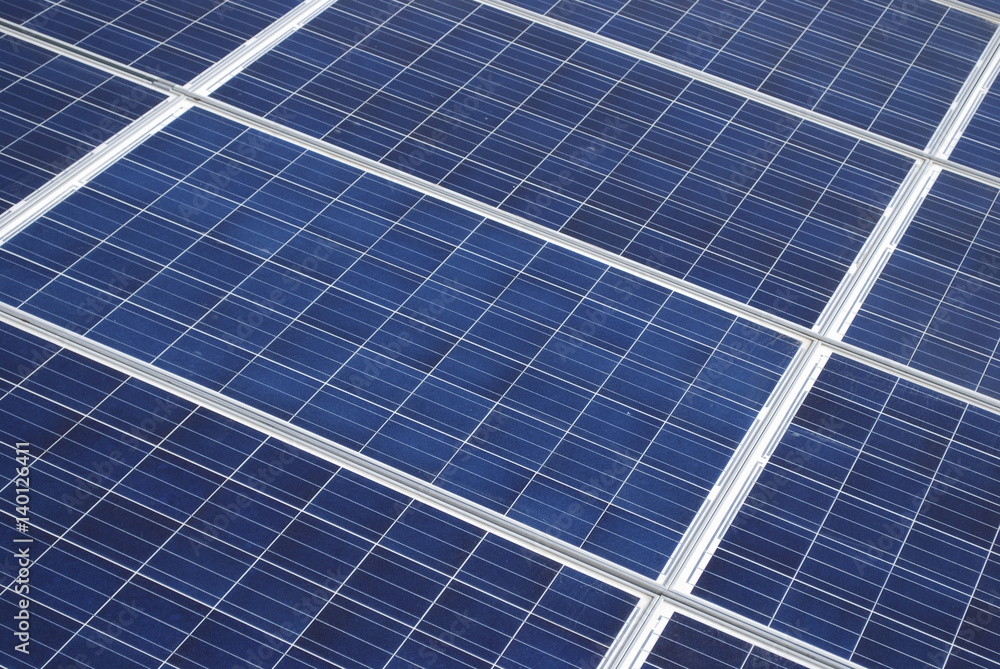 Top view of solar panels. Background. Stock-Foto | Adobe Stock