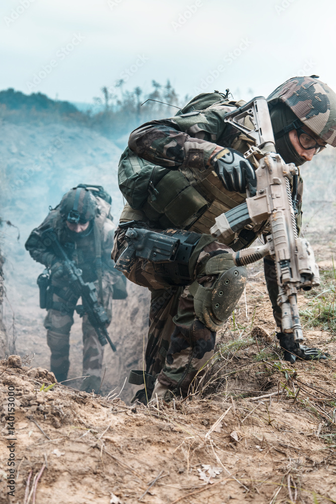Two french paratroopers of 1st Marine Infantry Parachute Regiment RPIMA ...