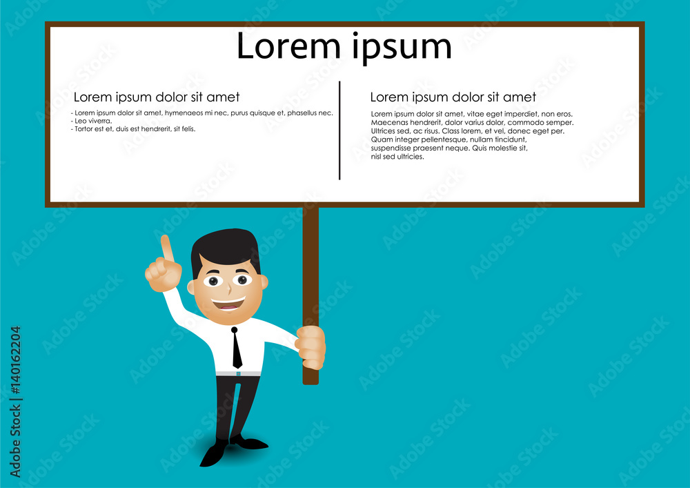Man holding sign to showing word, Template Stock Vector | Adobe Stock