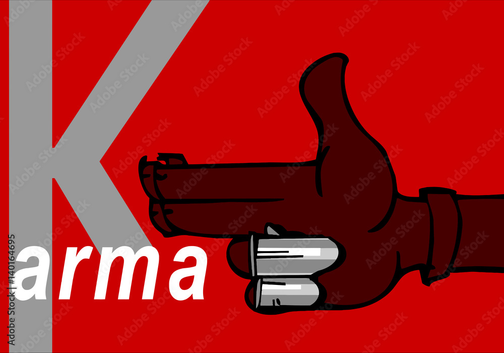 Karma concept: finger gun to mimic a handgun Stock Vector | Adobe Stock