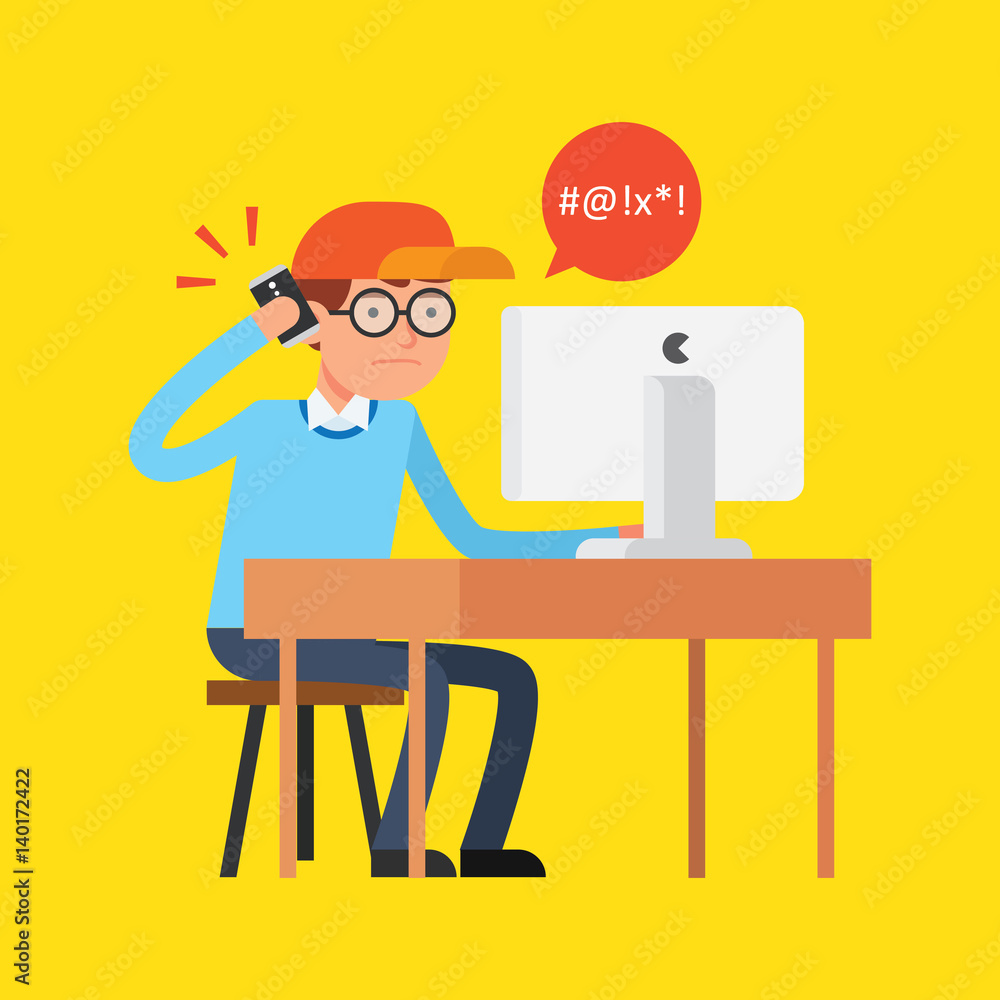 Vetor de Business character set on work-load theme. Office worker being ...