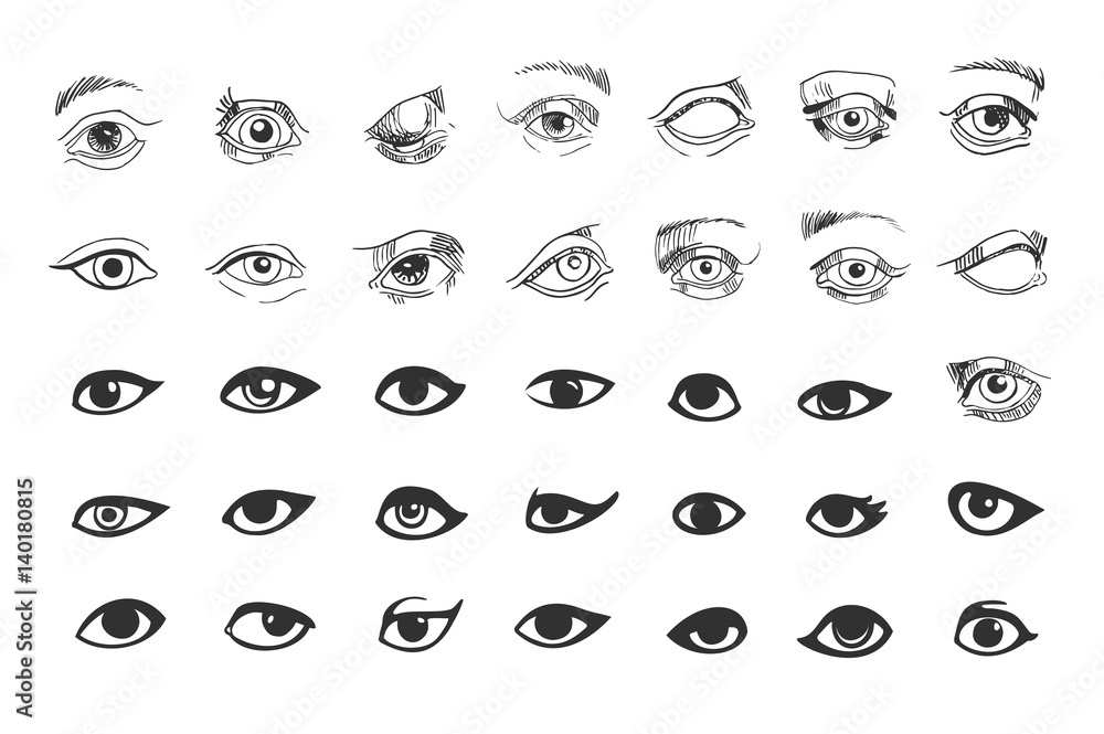 Collection of eyes icons and symbols. Vector illustration. Eyes logo ...