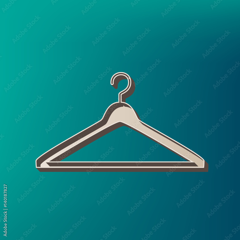 Hanger sign illustration. Vector. Icon printed at 3d on sea color ...