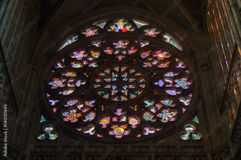 Art Nouveau painter Alfons Mucha Stained Glass window in St. Vitus ...