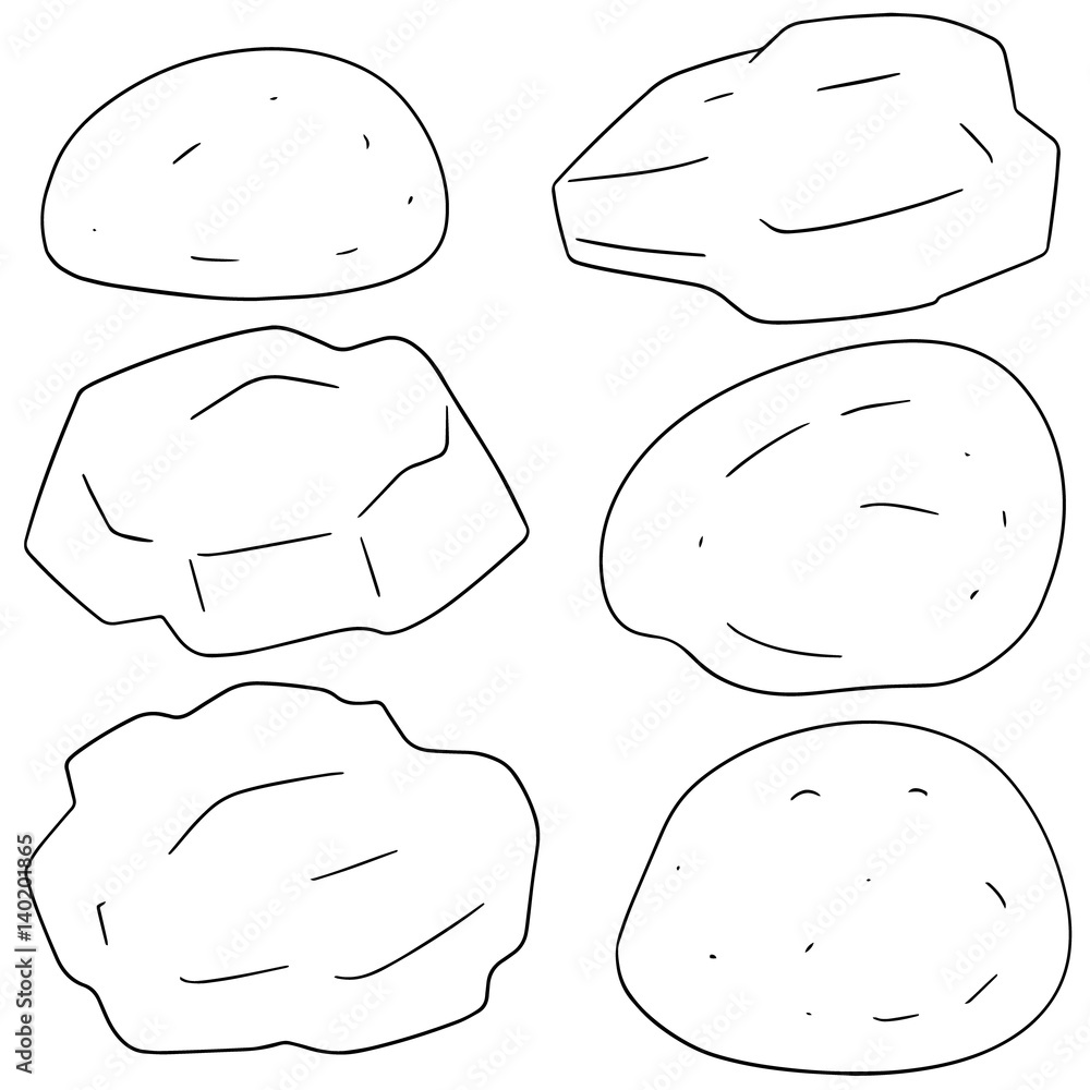 vector set of stone Stock Vector | Adobe Stock
