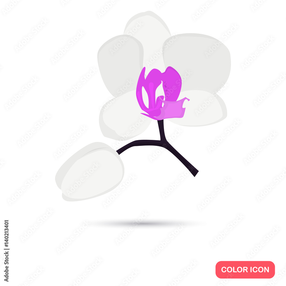 Orchid flower color flat icon for web and mobile design Stock Vector ...