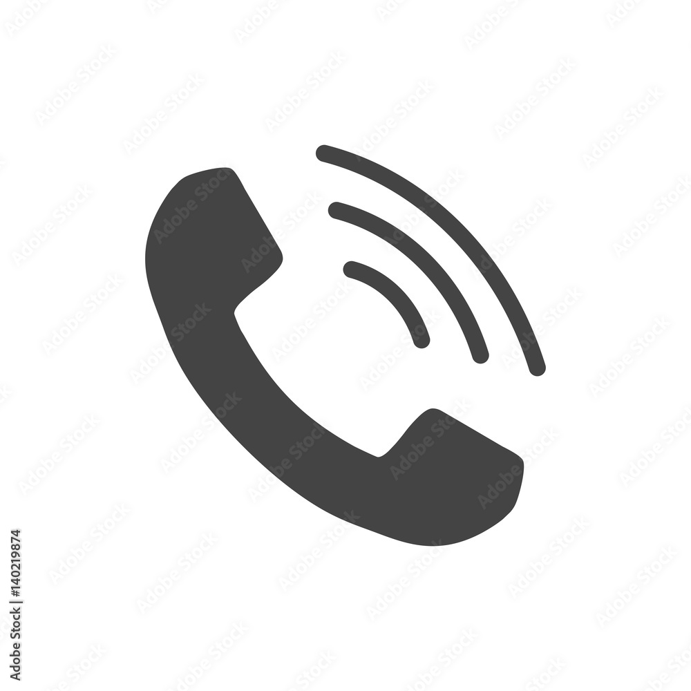 Phone icon vector, contact, support service sign isolated on white ...