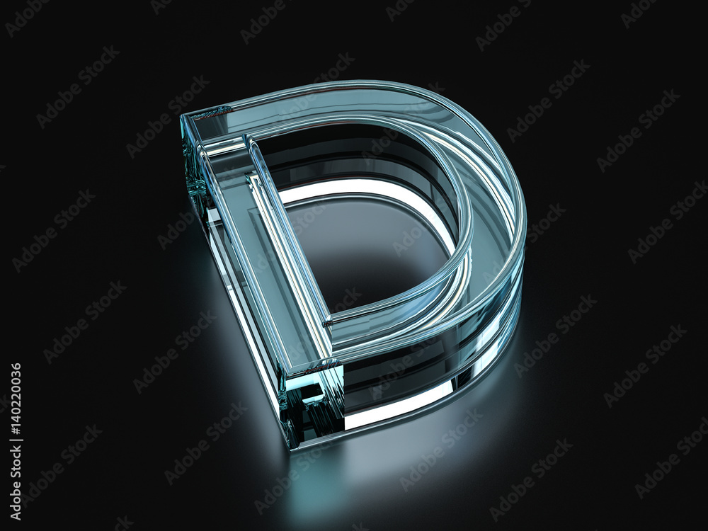 Glass letter D Stock Illustration | Adobe Stock