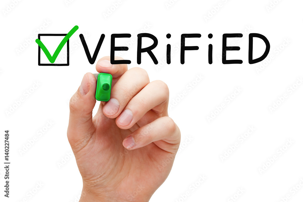 Verified Green Check Mark Concept Stock Photo | Adobe Stock