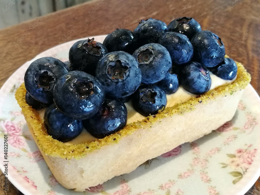 Start your day with homemade Gourmet pastry fresh blueberry cheese cake ...