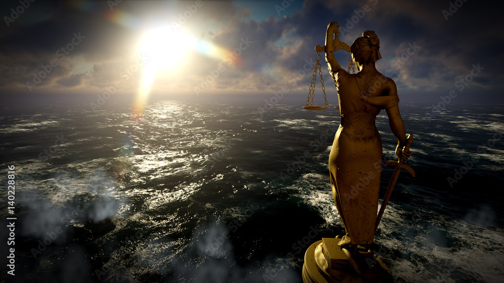 Themis in court 3d illustration Stock Illustration | Adobe Stock