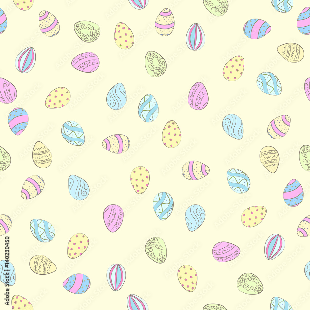 Little Easter eggs color seamless pattern. Pastel ornamental. Stock ...