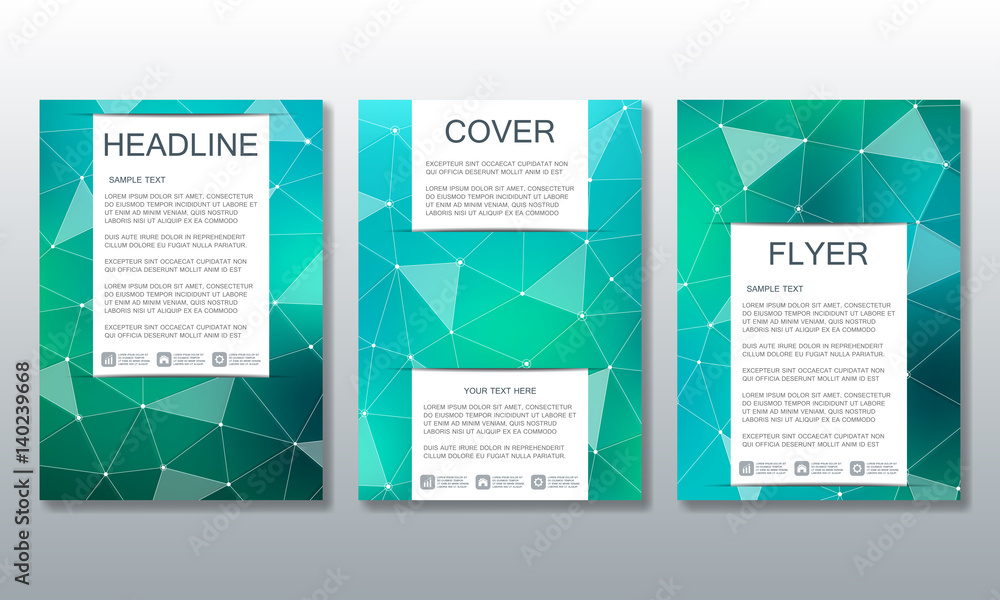 Set of business templates for brochure, flyer, cover magazine in A4 ...