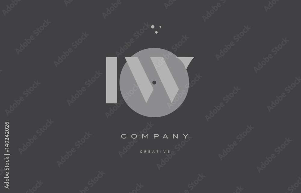 iw i w grey modern alphabet company letter logo icon Stock Vector ...