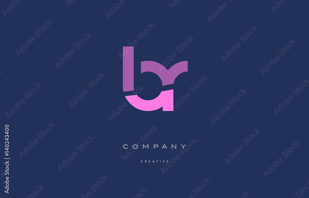 br b r pink blue alphabet letter logo icon Stock Vector | Adobe Stock