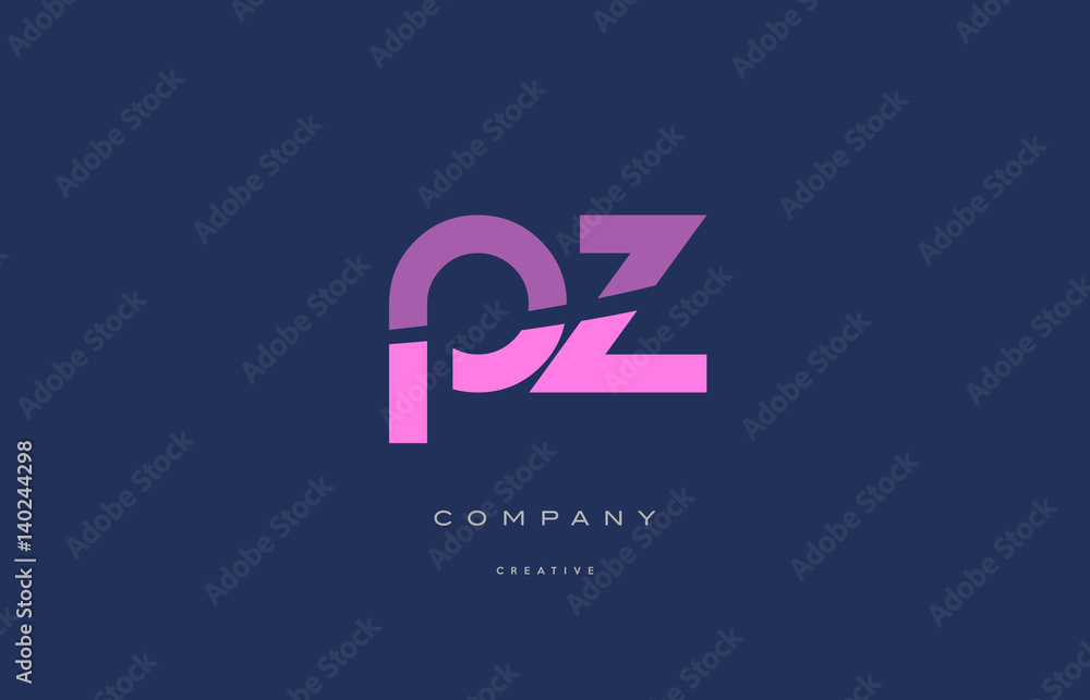 pz p z pink blue alphabet letter logo icon Stock Vector | Adobe Stock