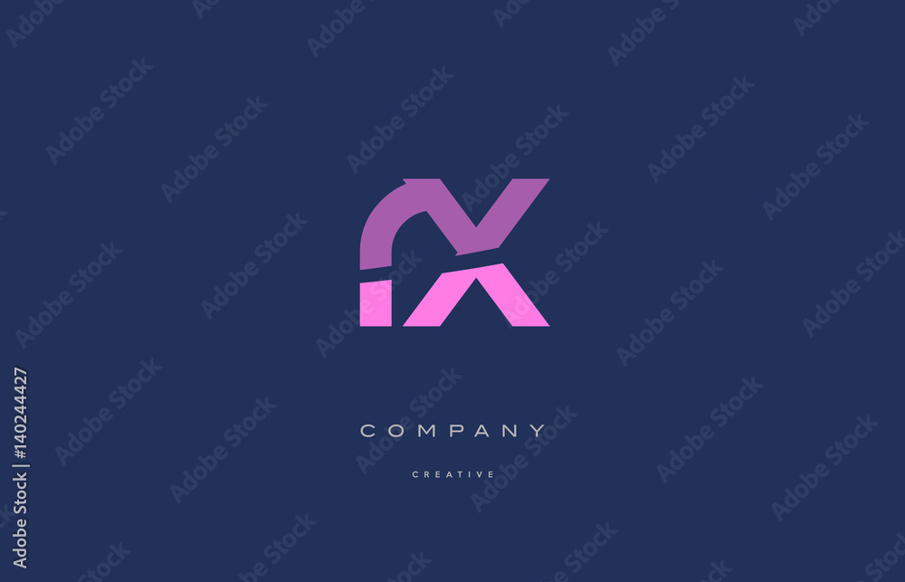 rx r x pink blue alphabet letter logo icon Stock Vector | Adobe Stock