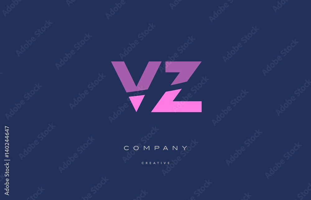vz v z pink blue alphabet letter logo icon Stock Vector | Adobe Stock