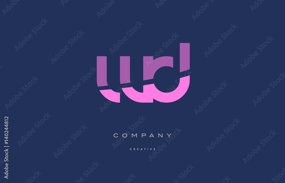wd w d pink blue alphabet letter logo icon Stock Vector | Adobe Stock