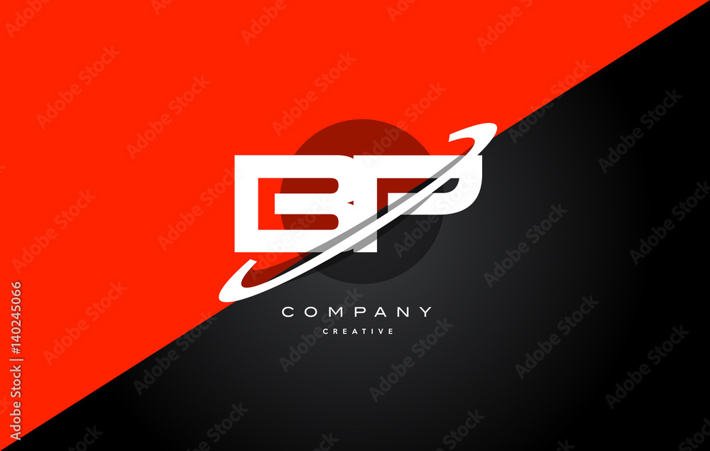 bp b p red black technology alphabet company letter logo icon Stock ...
