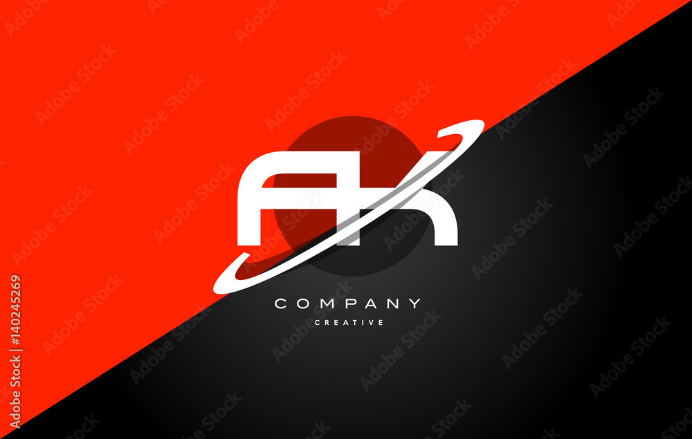 fk f k red black technology alphabet company letter logo icon Stock ...