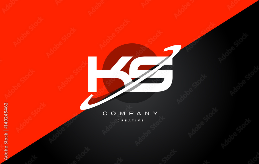 ks k s red black technology alphabet company letter logo icon Stock ...