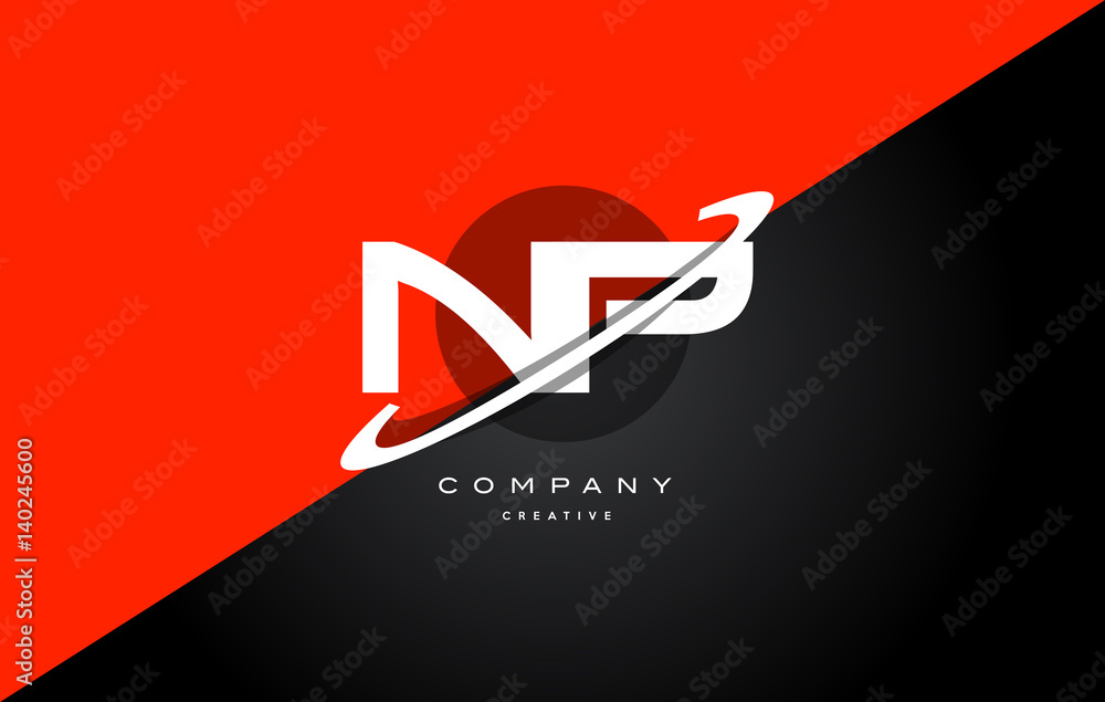 np n p red black technology alphabet company letter logo icon Stock ...