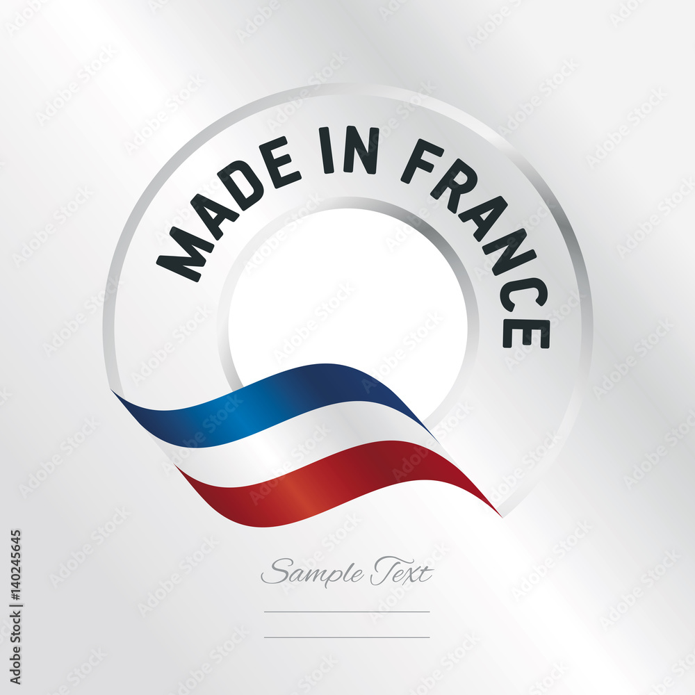 Vecteur Stock Made in France transparent logo icon silver background ...