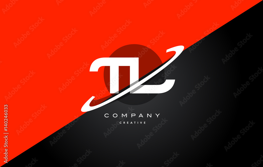 tl t l red black technology alphabet company letter logo icon Stock ...
