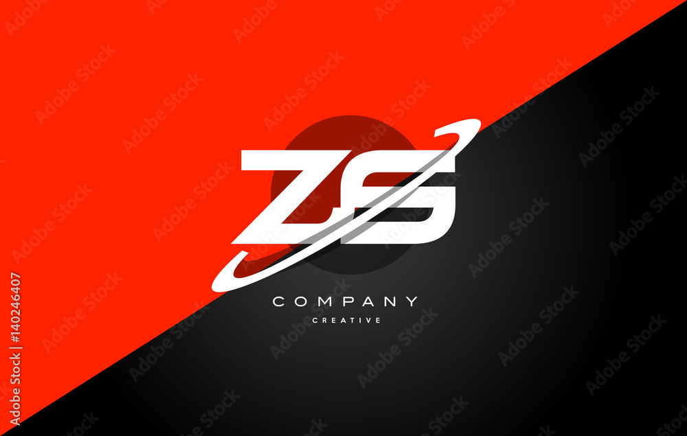 zs z s red black technology alphabet company letter logo icon Stock ...