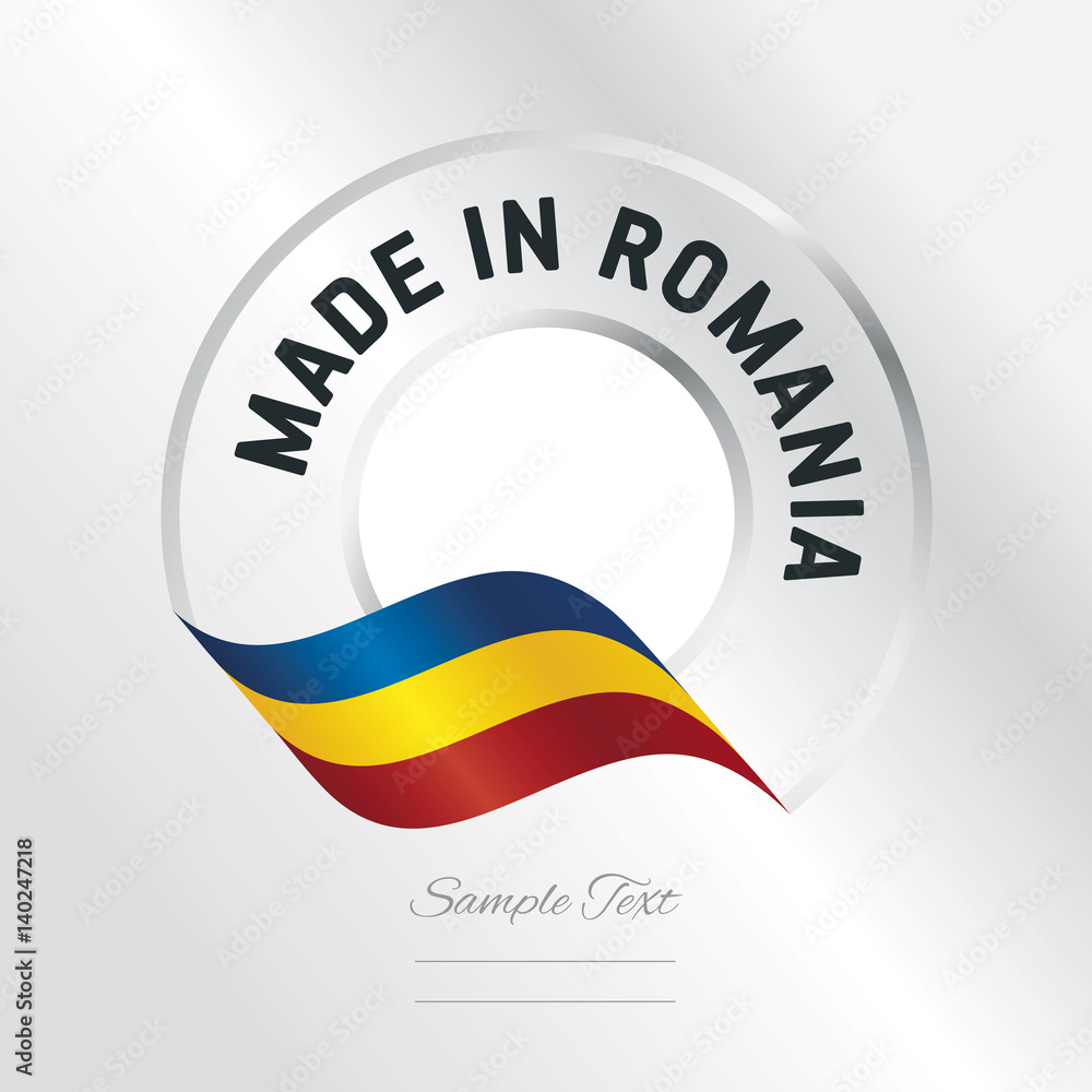 Made in Romania transparent logo icon silver background Stock Vector ...