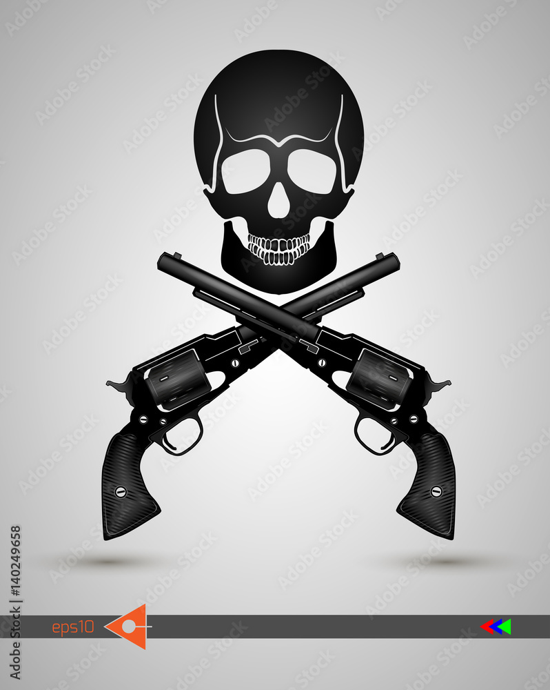 Vector halftone skulls. Skull icon. Symbol of death, danger, war, death ...