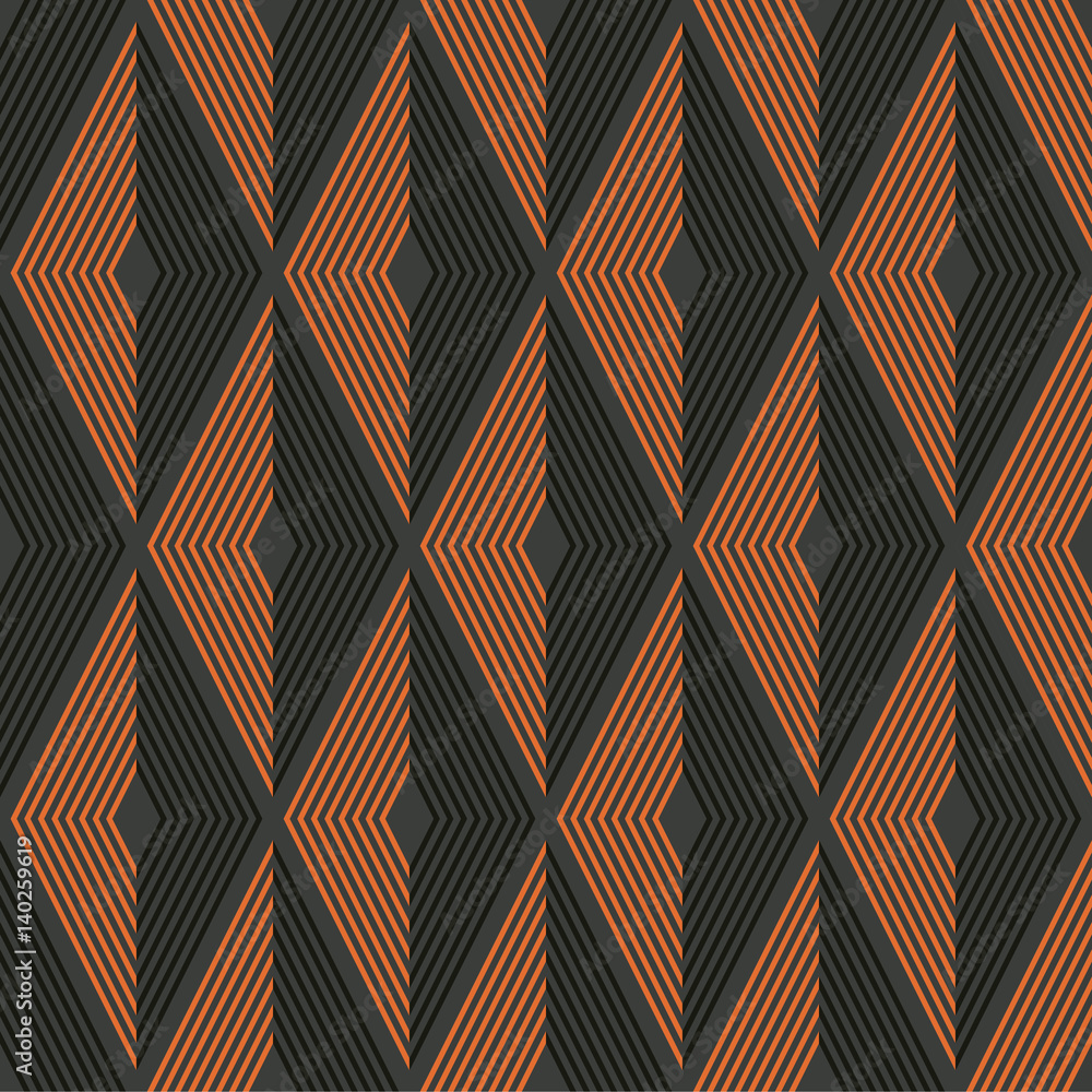 Seamless black and orange diamond optical pattern vector Stock Vector ...