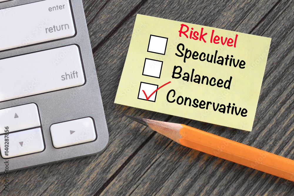 risk assessment concept showing conservative level foto de Stock ...