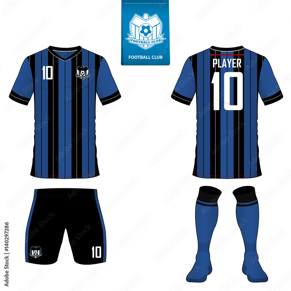 Set of soccer kit or football jersey template for football club. Flat ...