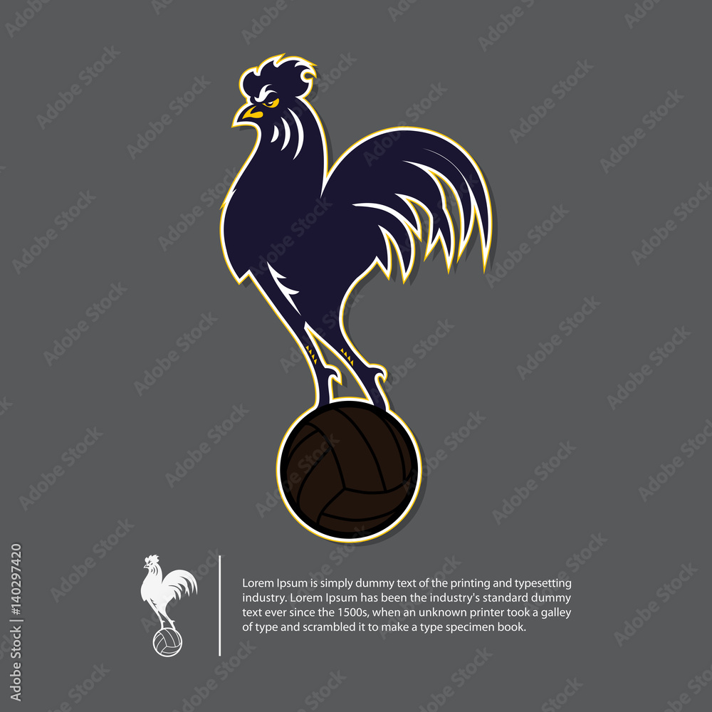 Soccer or football logo design in Rooster year concept. Sport team ...