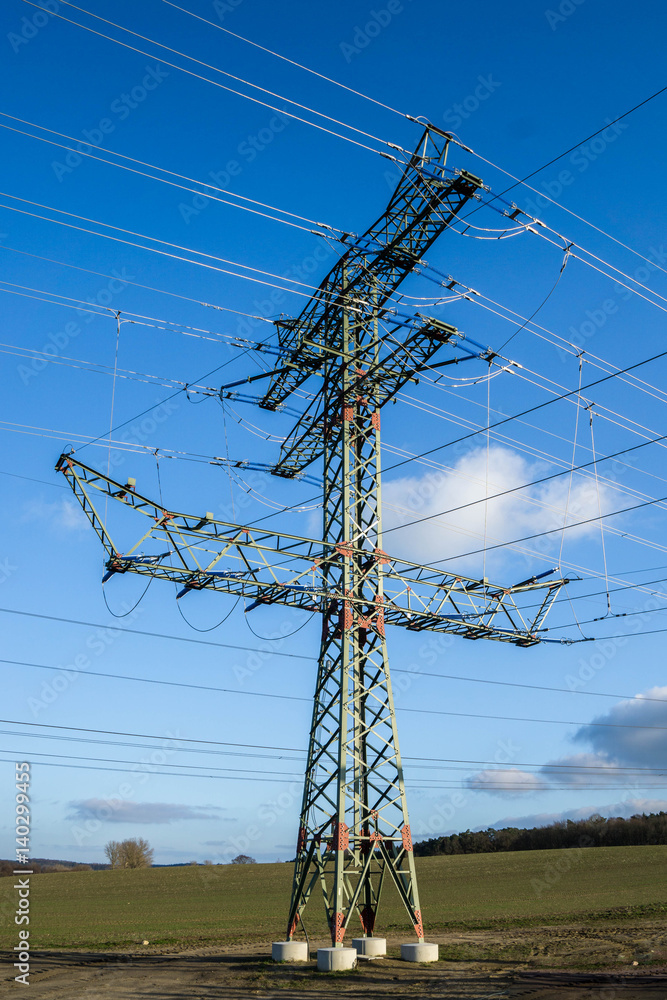 Hochspannungsleitung Strommast Freileitungsmast Stock Photo | Adobe Stock