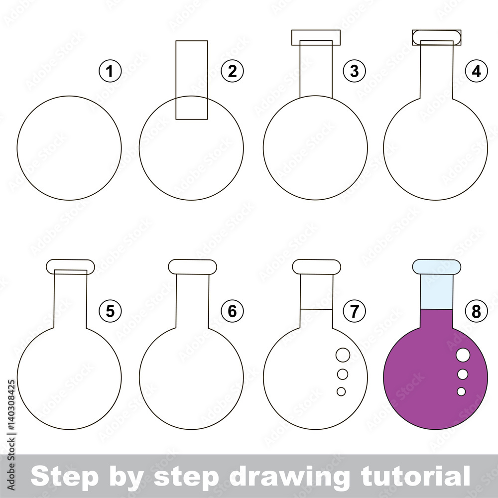 Drawing tutorial for preschool children. Stock Vector | Adobe Stock