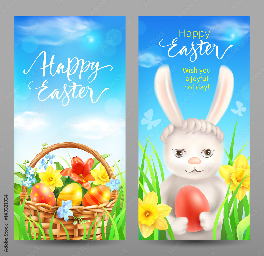 Easter vertical banners. Vector design set. Stock Vector | Adobe Stock