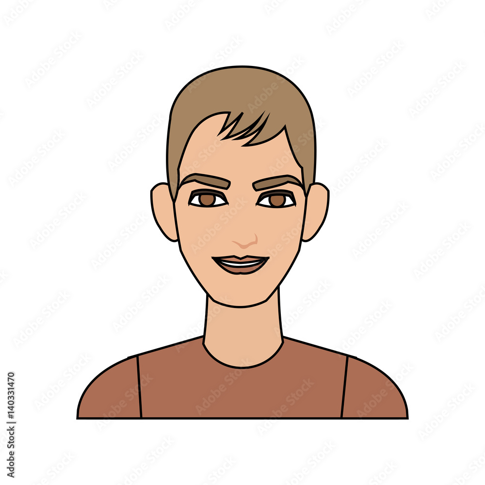 face of handsome young man icon image vector illustration design Stock ...