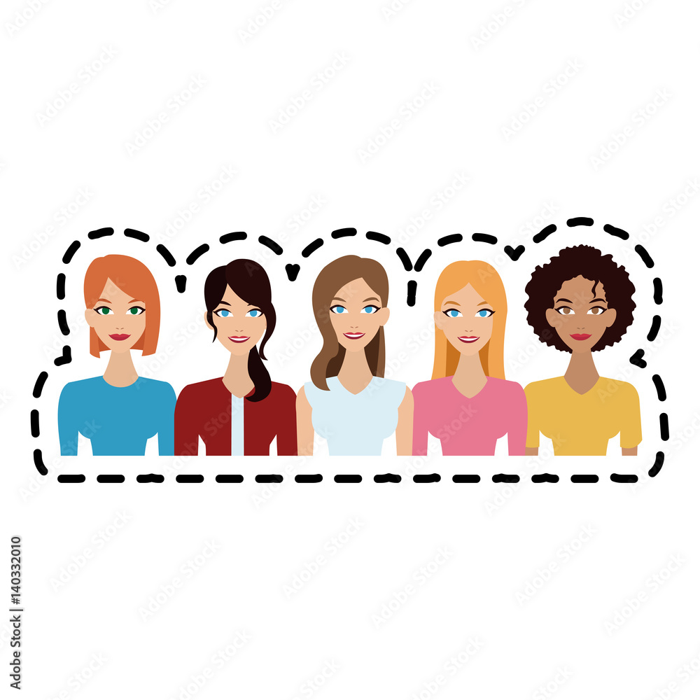 group of beautiful women icon image vector illustration design Stock ...