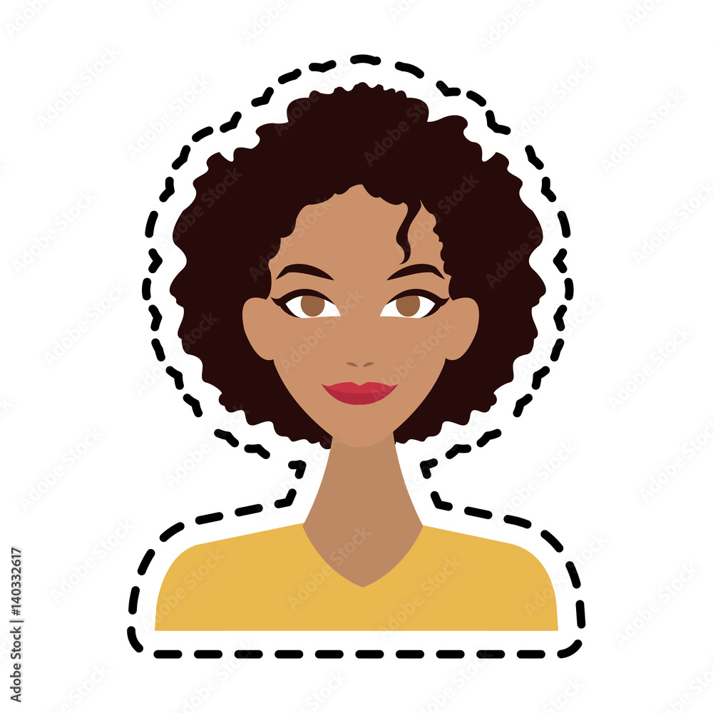 face of young pretty olive skin woman icon image vector illustration ...