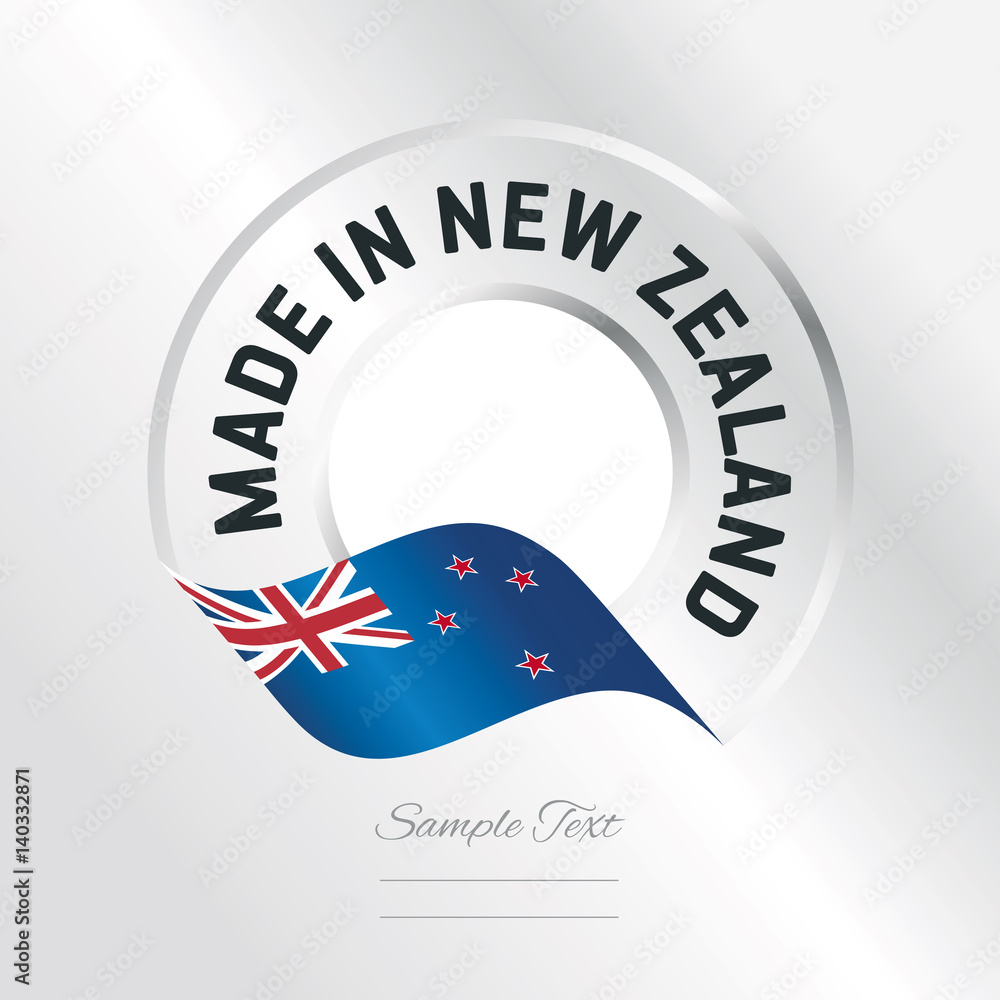 Made in New Zealand transparent logo icon silver background Stock ...